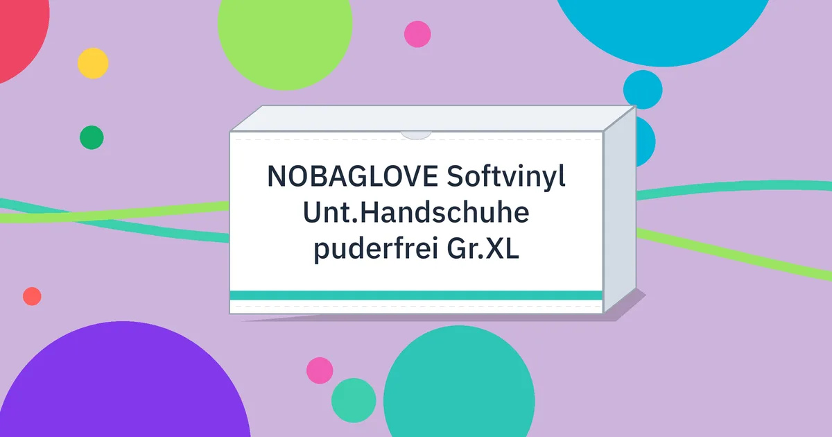 Symbolbild: Packung mit der Aufschrift NOBAGLOVE Softvinyl Unt.Handschuhe puderfrei Gr.XL (PZN 09088290) – Verfügbarkeit und Bezug in Apotheken in Frankfurt am Main