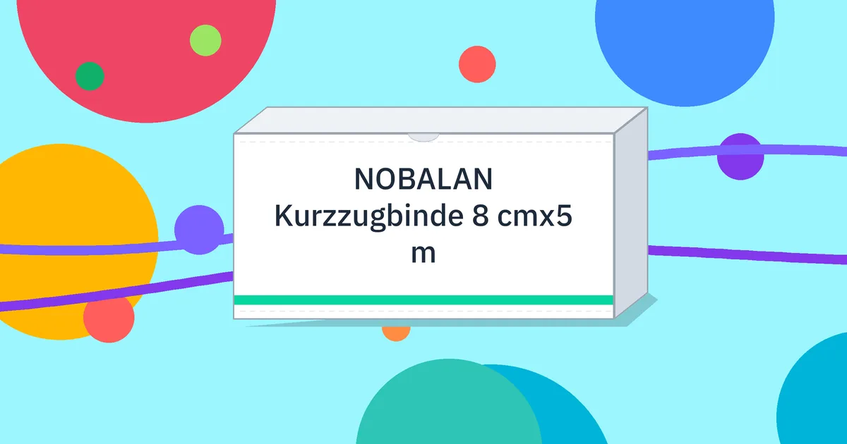 Symbolbild: Packung mit der Aufschrift NOBALAN Kurzzugbinde 8 cmx5 m (PZN 16028992) – Verfügbarkeit und Bezug in Apotheken in Frankfurt am Main