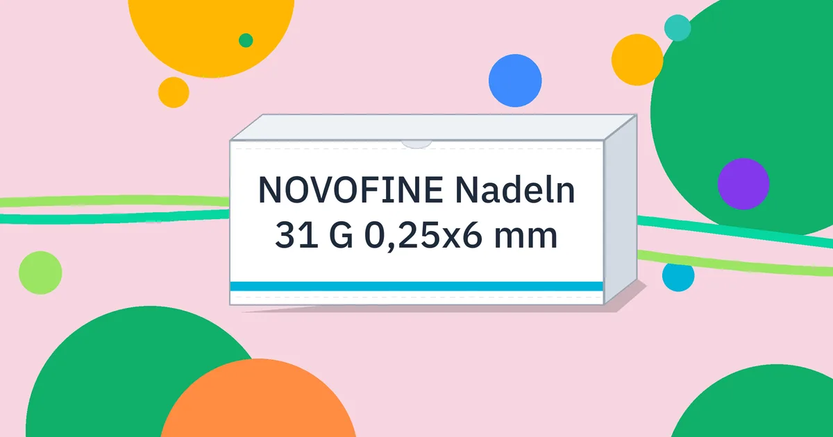 Symbolbild: Packung mit der Aufschrift NOVOFINE Nadeln 31 G 0,25x6 mm (PZN 17923878) – Verfügbarkeit und Bezug in Apotheken in Frankfurt am Main