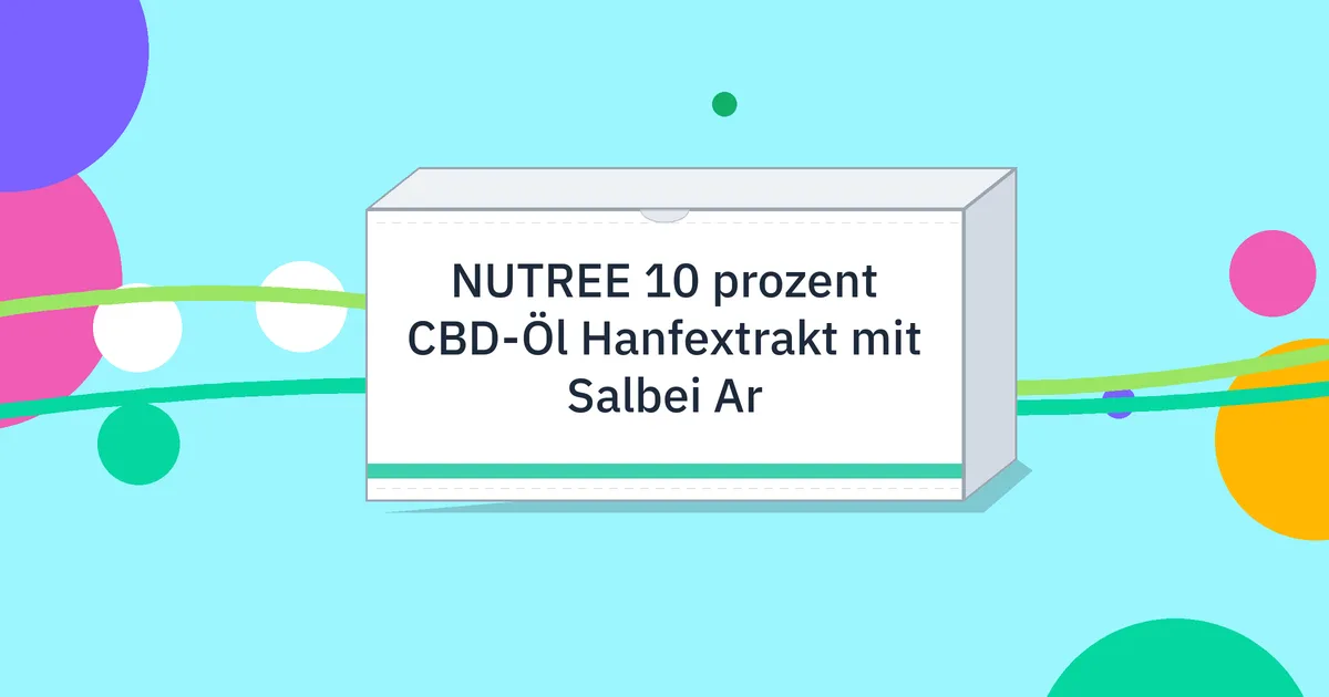 Symbolbild: Packung mit der Aufschrift NUTREE 10 prozent CBD-Öl Hanfextrakt mit Salbei Ar (PZN 17569388) – Verfügbarkeit und Bezug in Apotheken in Frankfurt am Main