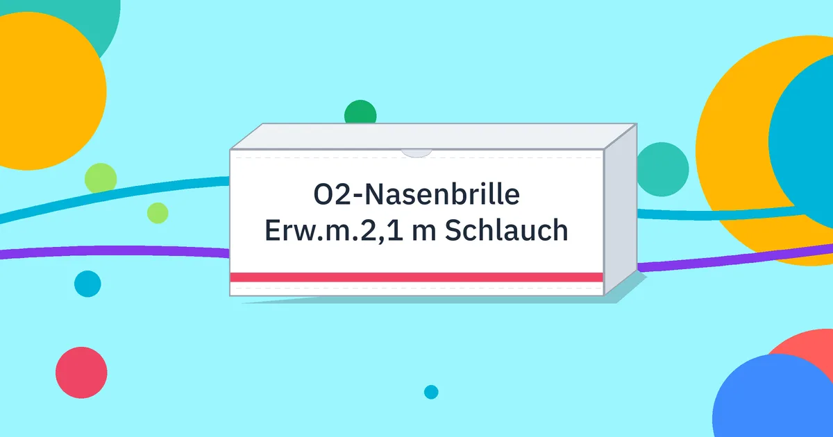 Symbolbild: Packung mit der Aufschrift O2-Nasenbrille Erw.m.2,1 m Schlauch (PZN 17432732) – Verfügbarkeit und Bezug in Apotheken in Frankfurt am Main
