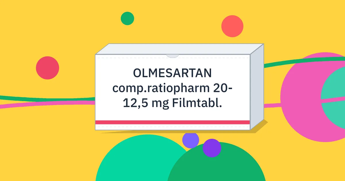 Symbolbild: Packung mit der Aufschrift OLMESARTAN comp.ratiopharm 20-12,5 mg Filmtabl. (PZN 12366611) – Verfügbarkeit und Bezug in Apotheken in Frankfurt am Main