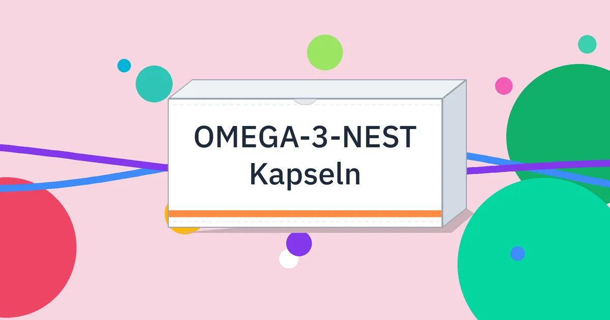 Symbolbild: Packung mit der Aufschrift OMEGA-3-NEST Kapseln (PZN 18248025) – Verfügbarkeit und Bezug in Apotheken in Frankfurt am Main
