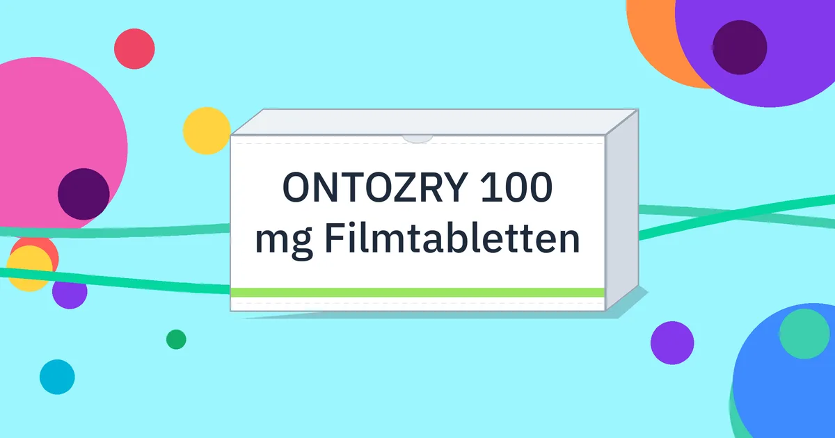 Symbolbild: Packung mit der Aufschrift ONTOZRY 100 mg Filmtabletten (PZN 18806270) – Verfügbarkeit und Bezug in Apotheken in Frankfurt am Main