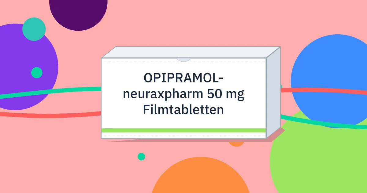 Symbolbild: Packung mit der Aufschrift OPIPRAMOL-neuraxpharm 50 mg Filmtabletten (PZN 03480041) – Verfügbarkeit und Bezug in Apotheken in Frankfurt am Main