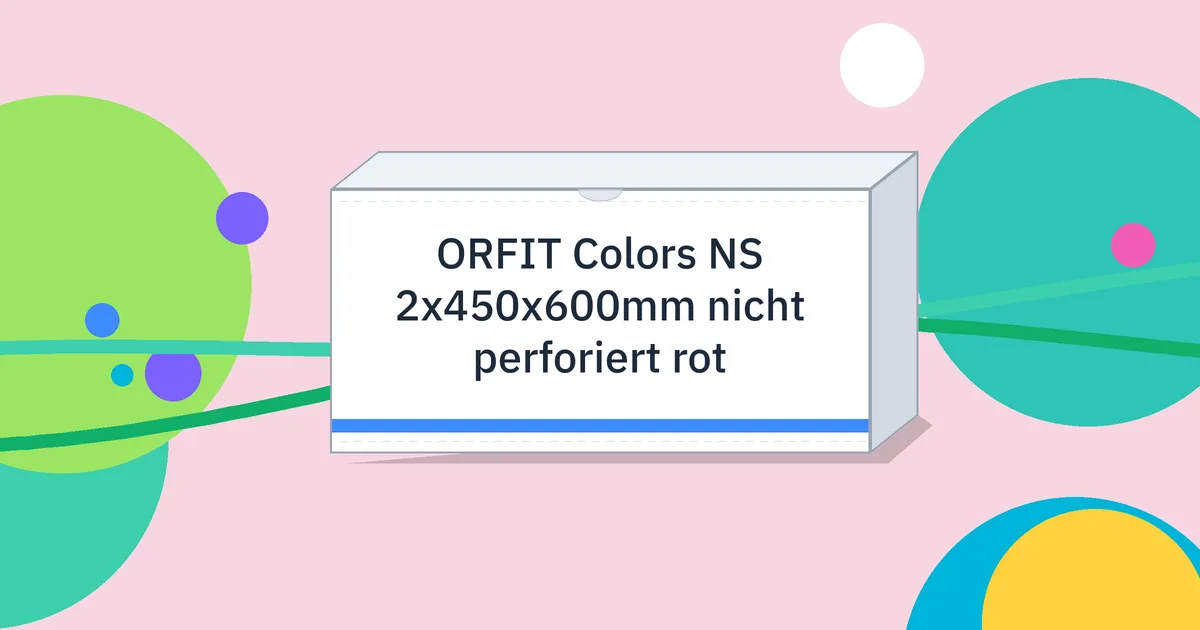 Symbolbild: Packung mit der Aufschrift ORFIT Colors NS 2x450x600mm nicht perforiert rot (PZN 19396868) – Verfügbarkeit und Bezug in Apotheken in Frankfurt am Main