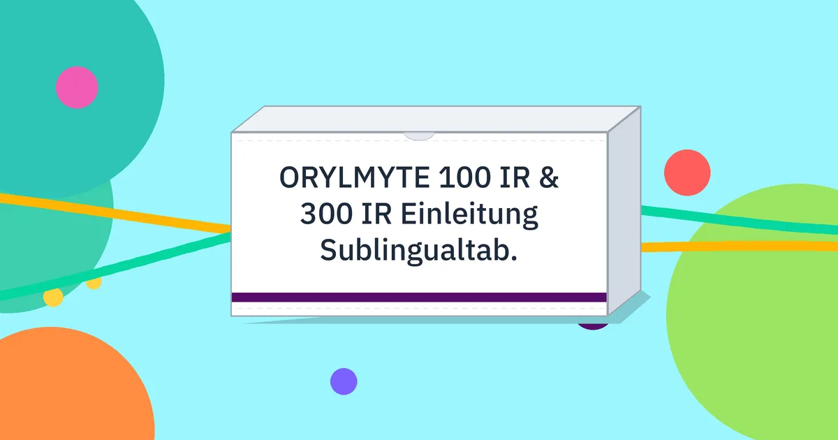 Symbolbild: Packung mit der Aufschrift ORYLMYTE 100 IR & 300 IR Einleitung Sublingualtab. (PZN 19668195) – Verfügbarkeit und Bezug in Apotheken in Frankfurt am Main