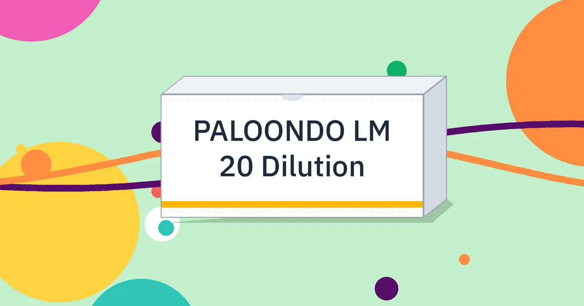 Symbolbild: Packung mit der Aufschrift PALOONDO LM 20 Dilution (PZN 13630435) – Verfügbarkeit und Bezug in Apotheken in Frankfurt am Main