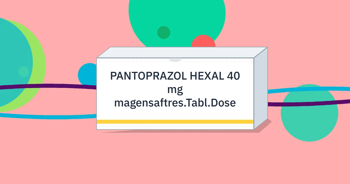Symbolbild: Packung mit der Aufschrift PANTOPRAZOL HEXAL 40 mg magensaftres.Tabl.Dose (PZN 17420864) – Verfügbarkeit und Bezug in Apotheken in Frankfurt am Main