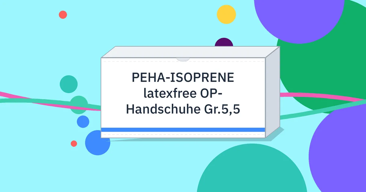 Symbolbild: Packung mit der Aufschrift PEHA-ISOPRENE latexfree OP-Handschuhe Gr.5,5 (PZN 10386986) – Verfügbarkeit und Bezug in Apotheken in Frankfurt am Main