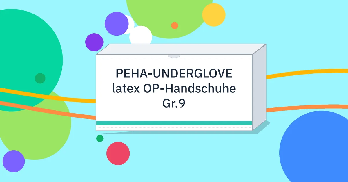 Symbolbild: Packung mit der Aufschrift PEHA-UNDERGLOVE latex OP-Handschuhe Gr.9 (PZN 10387721) – Verfügbarkeit und Bezug in Apotheken in Frankfurt am Main
