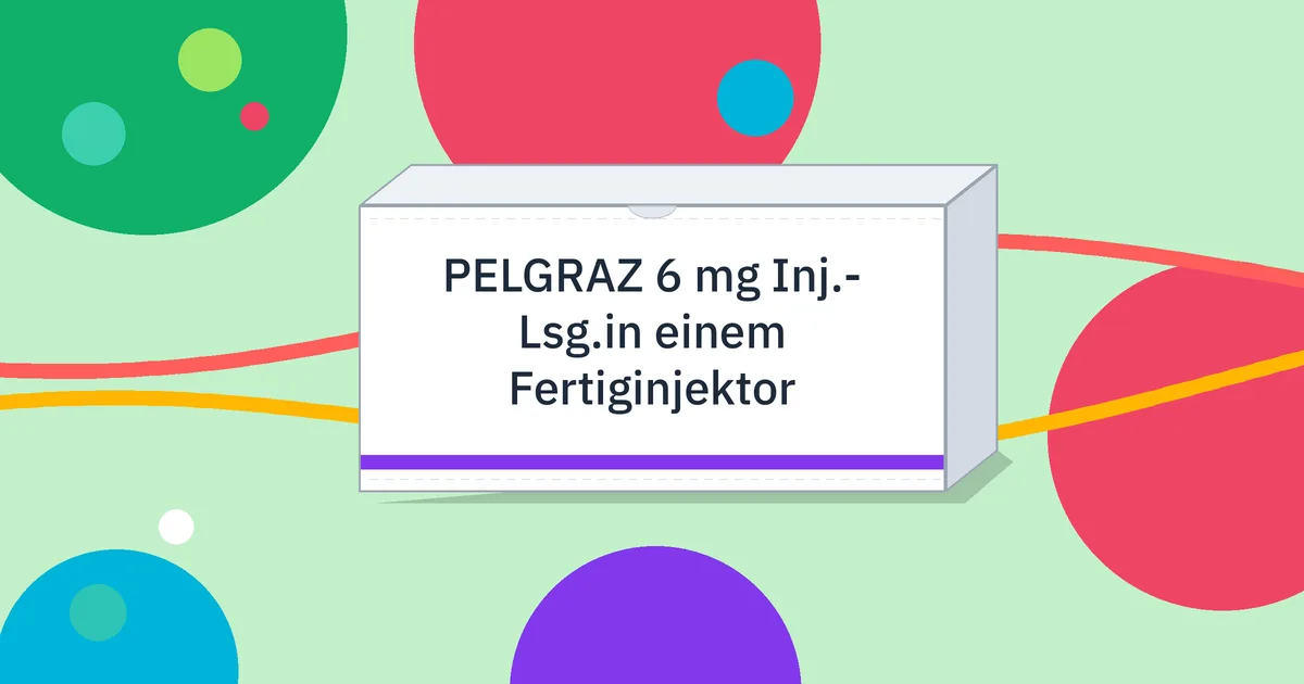 Symbolbild: Packung mit der Aufschrift PELGRAZ 6 mg Inj.-Lsg.in einem Fertiginjektor (PZN 16955190) – Verfügbarkeit und Bezug in Apotheken in Frankfurt am Main