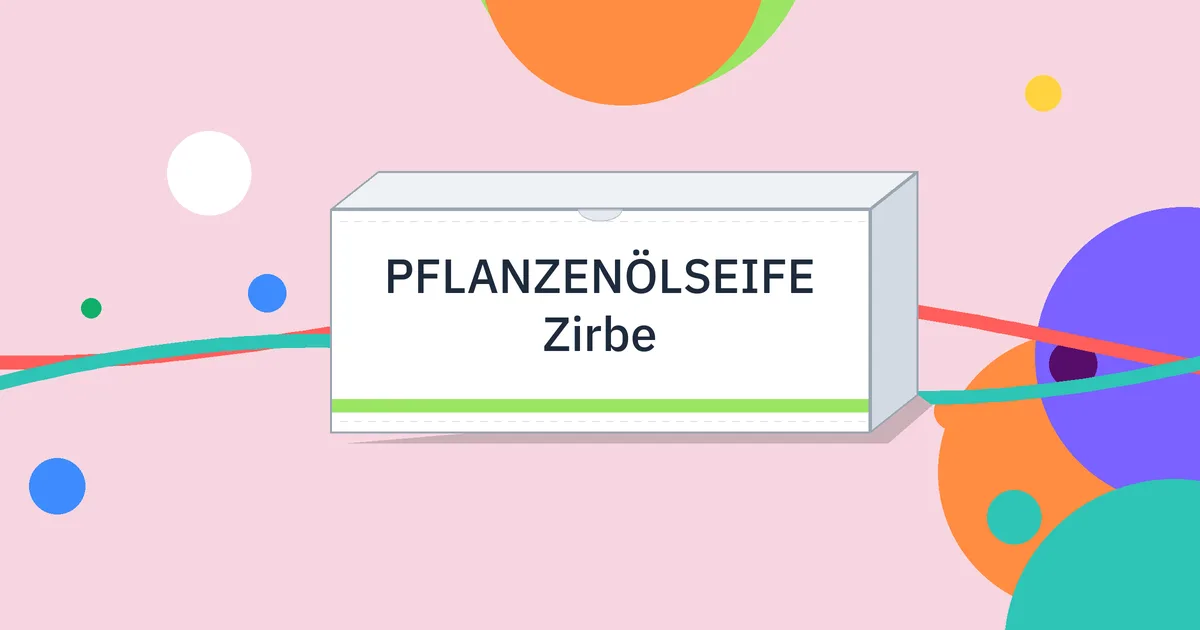 Symbolbild: Packung mit der Aufschrift PFLANZENÖLSEIFE Zirbe (PZN 17428386) – Verfügbarkeit und Bezug in Apotheken in Frankfurt am Main