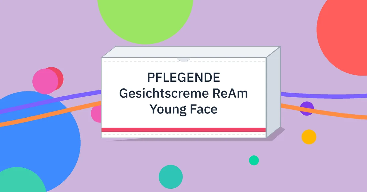 Symbolbild: Packung mit der Aufschrift PFLEGENDE Gesichtscreme ReAm Young Face (PZN 13746936) – Verfügbarkeit und Bezug in Apotheken in Frankfurt am Main