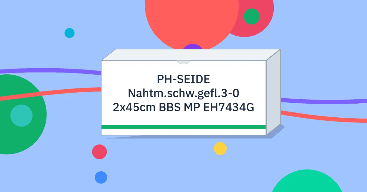 Symbolbild: Packung mit der Aufschrift PH-SEIDE Nahtm.schw.gefl.3-0 2x45cm BBS MP EH7434G (PZN 20924456) – Verfügbarkeit und Bezug in Apotheken in Frankfurt am Main