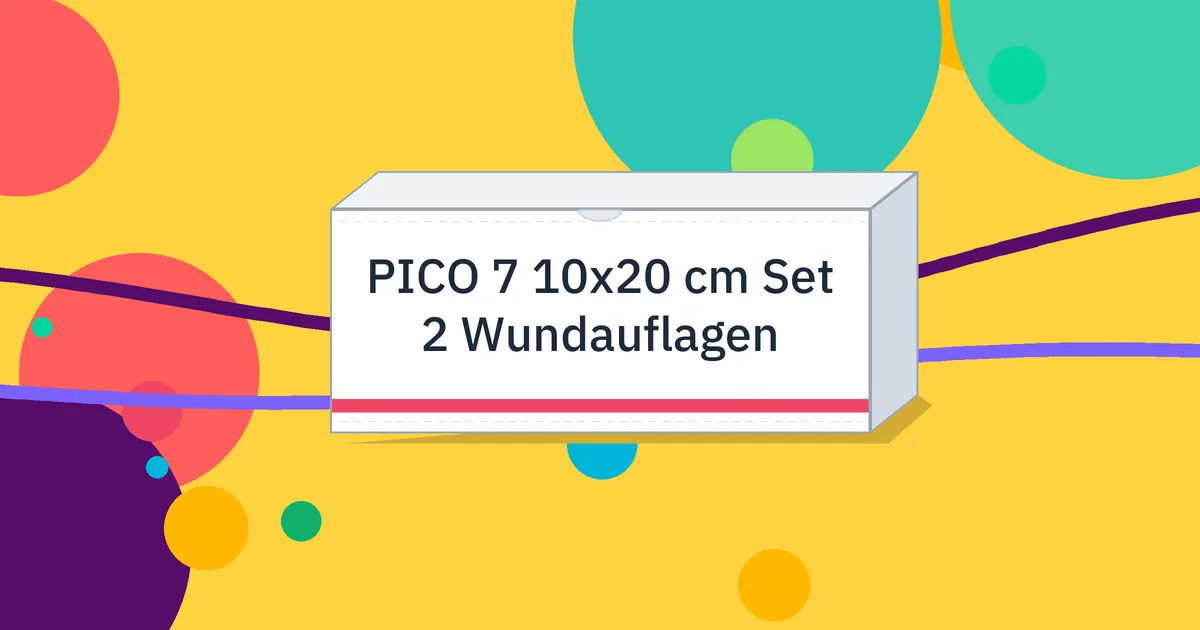 Symbolbild: Packung mit der Aufschrift PICO 7 10x20 cm Set 2 Wundauflagen (PZN 13355006) – Verfügbarkeit und Bezug in Apotheken in Frankfurt am Main