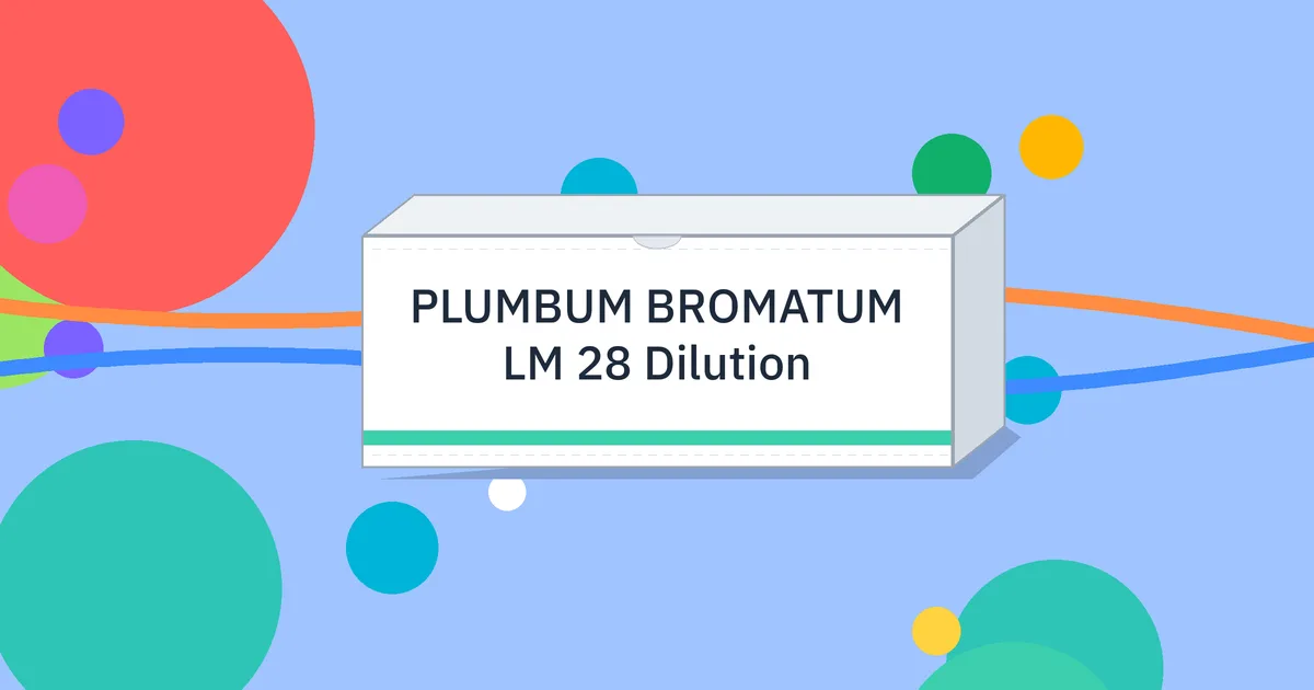 Symbolbild: Packung mit der Aufschrift PLUMBUM BROMATUM LM 28 Dilution (PZN 13039937) – Verfügbarkeit und Bezug in Apotheken in Frankfurt am Main