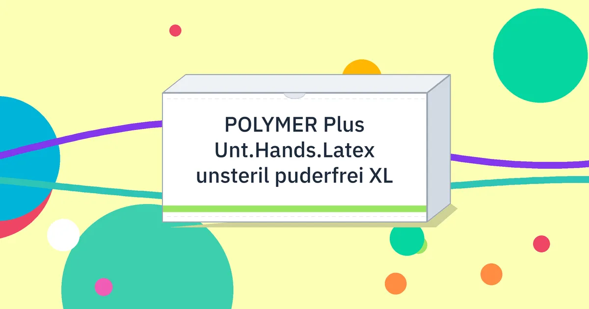 Symbolbild: Packung mit der Aufschrift POLYMER Plus Unt.Hands.Latex unsteril puderfrei XL (PZN 15591834) – Verfügbarkeit und Bezug in Apotheken in Frankfurt am Main