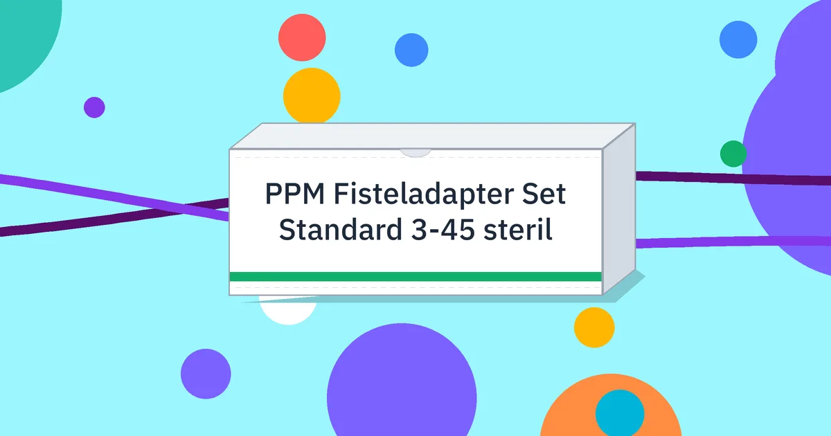 Symbolbild: Packung mit der Aufschrift PPM Fisteladapter Set Standard 3-45 steril (PZN 07592759) – Verfügbarkeit und Bezug in Apotheken in Frankfurt am Main