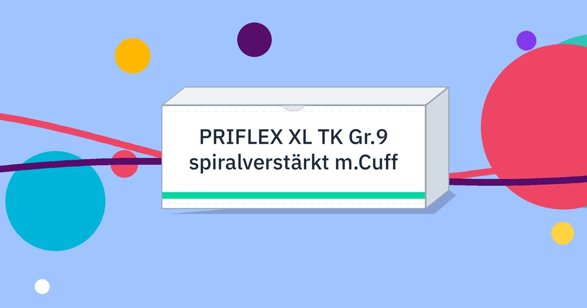 Symbolbild: Packung mit der Aufschrift PRIFLEX XL TK Gr.9 spiralverstärkt m.Cuff (PZN 11153735) – Verfügbarkeit und Bezug in Apotheken in Frankfurt am Main