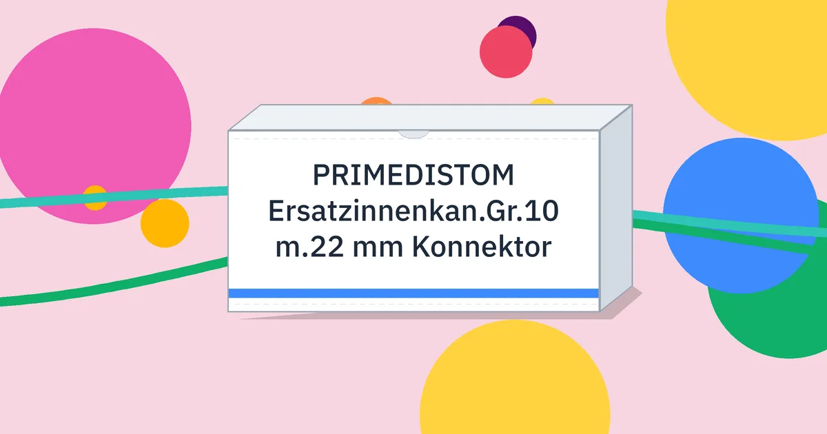 Symbolbild: Packung mit der Aufschrift PRIMEDISTOM Ersatzinnenkan.Gr.10 m.22 mm Konnektor (PZN 10257740) – Verfügbarkeit und Bezug in Apotheken in Frankfurt am Main