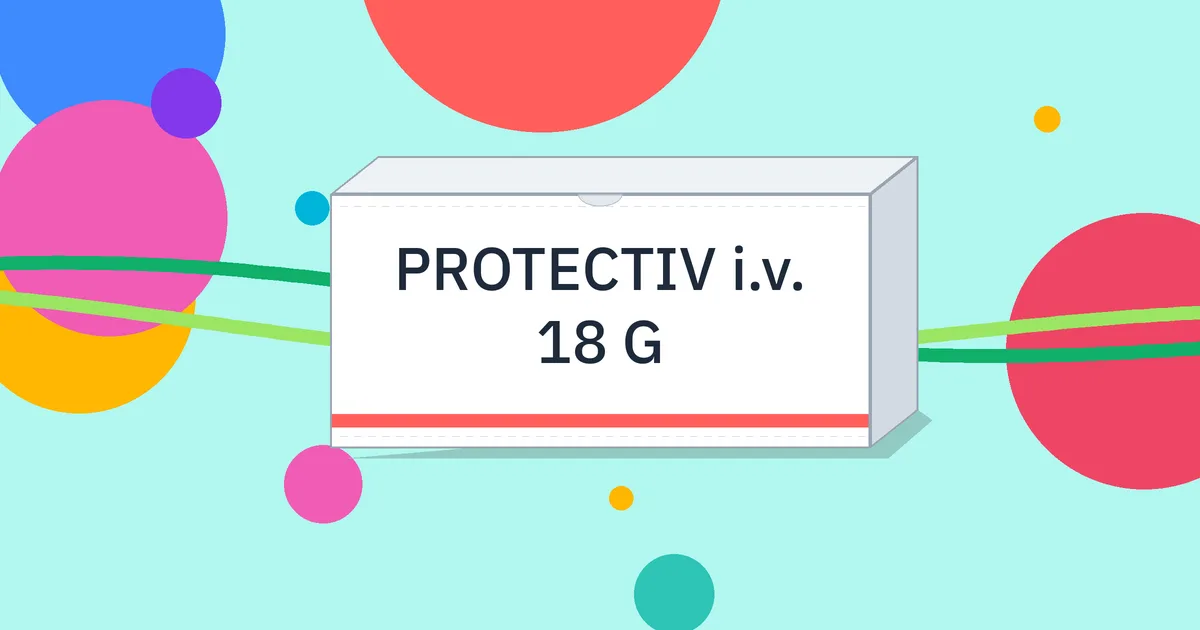 Symbolbild: Packung mit der Aufschrift PROTECTIV i.v. 18 G (PZN 00956804) – Verfügbarkeit und Bezug in Apotheken in Frankfurt am Main
