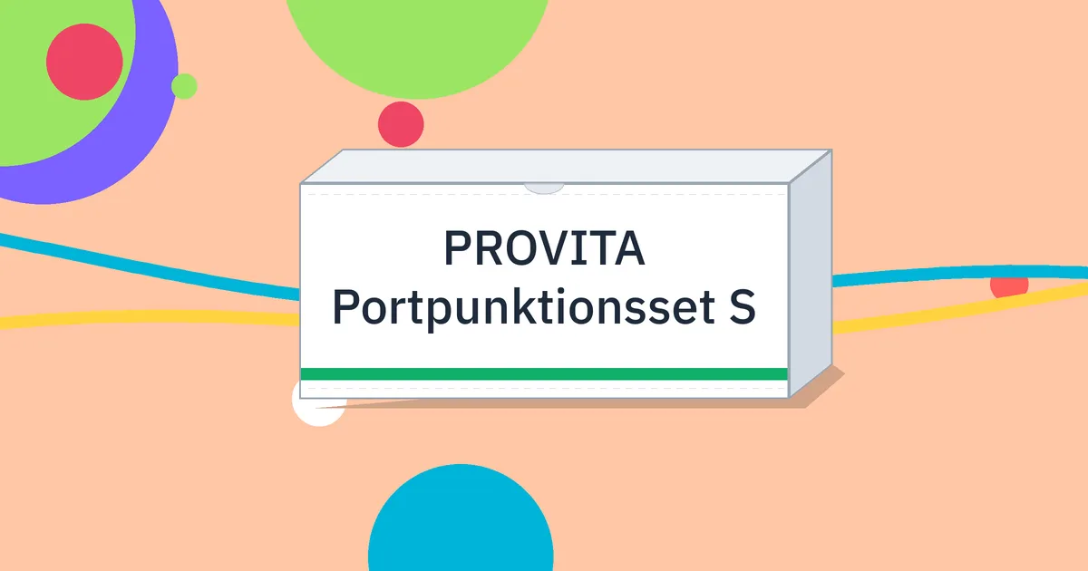 Symbolbild: Packung mit der Aufschrift PROVITA Portpunktionsset S (PZN 18242347) – Verfügbarkeit und Bezug in Apotheken in Frankfurt am Main