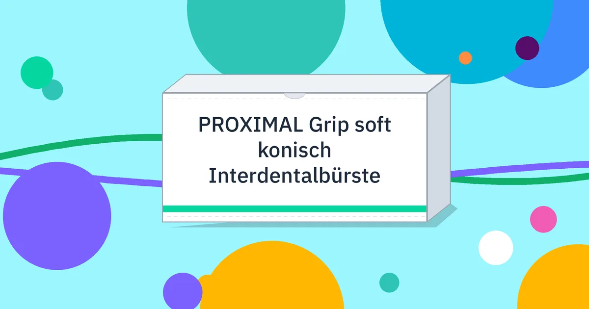 Symbolbild: Packung mit der Aufschrift PROXIMAL Grip soft konisch Interdentalbürste (PZN 03749342) – Verfügbarkeit und Bezug in Apotheken in Frankfurt am Main