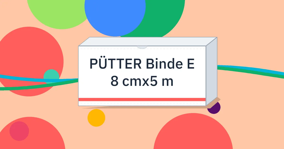 Symbolbild: Packung mit der Aufschrift PÜTTER Binde E 8 cmx5 m (PZN 20611160) – Verfügbarkeit und Bezug in Apotheken in Frankfurt am Main