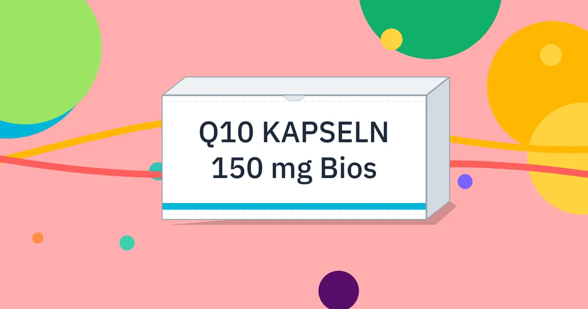 Symbolbild: Packung mit der Aufschrift Q10 KAPSELN 150 mg Bios (PZN 04038293) – Verfügbarkeit und Bezug in Apotheken in Frankfurt am Main