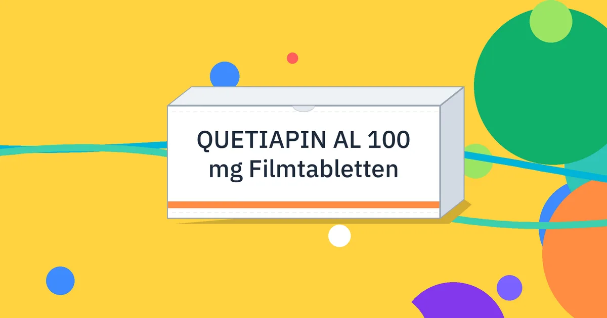 Symbolbild: Packung mit der Aufschrift QUETIAPIN AL 100 mg Filmtabletten (PZN 09283554) – Verfügbarkeit und Bezug in Apotheken in Frankfurt am Main