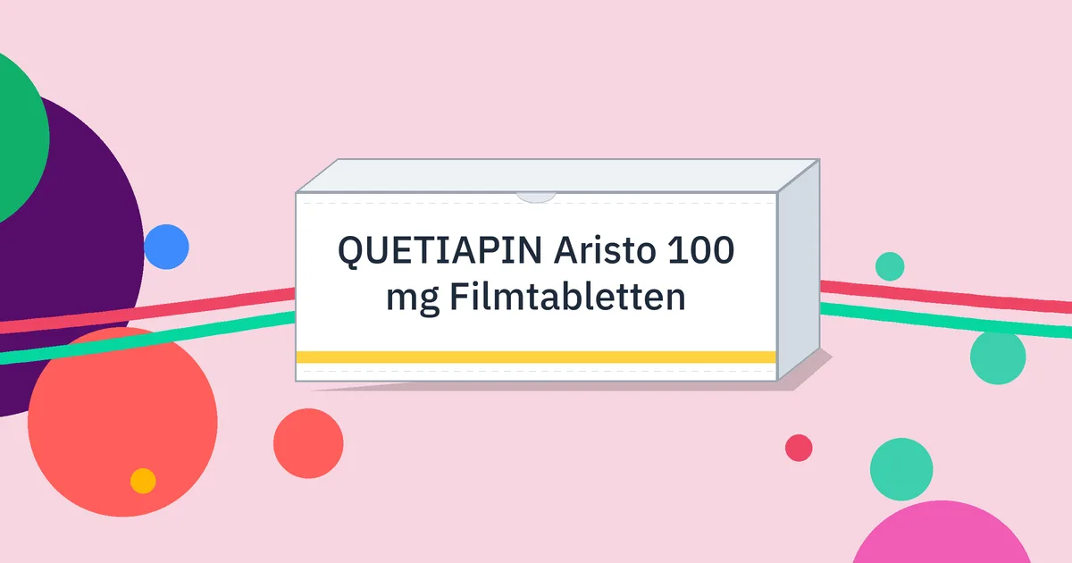 Symbolbild: Packung mit der Aufschrift QUETIAPIN Aristo 100 mg Filmtabletten (PZN 14385771) – Verfügbarkeit und Bezug in Apotheken in Frankfurt am Main