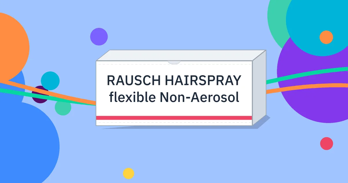 Symbolbild: Packung mit der Aufschrift RAUSCH HAIRSPRAY flexible Non-Aerosol (PZN 12473040) – Verfügbarkeit und Bezug in Apotheken in Frankfurt am Main