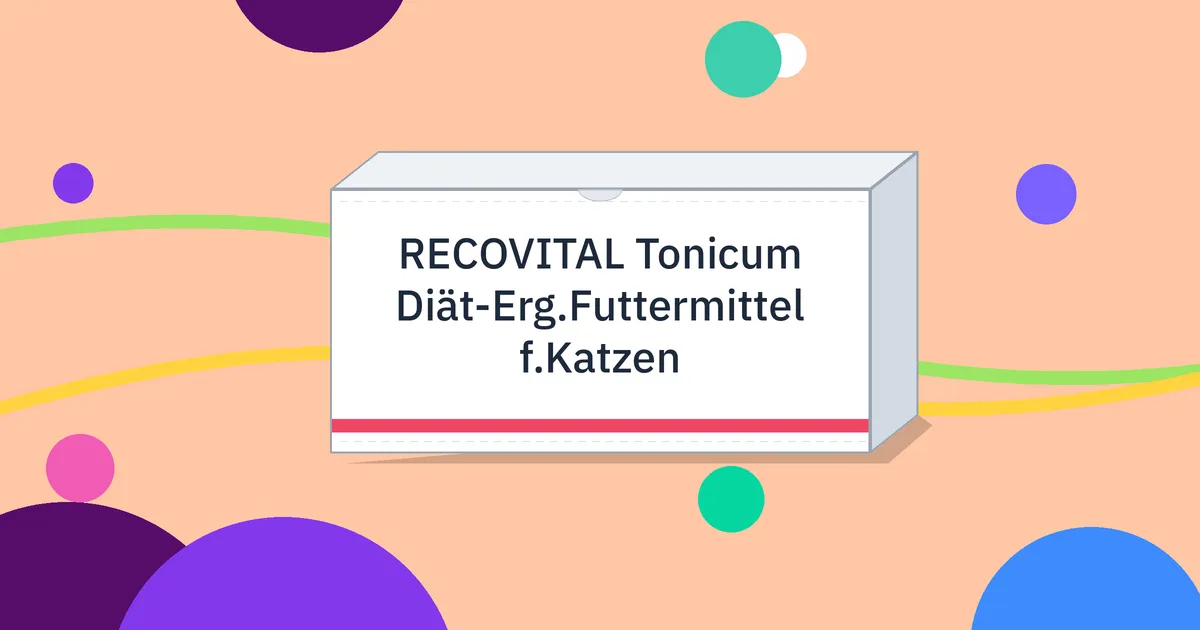 Symbolbild: Packung mit der Aufschrift RECOVITAL Tonicum Diät-Erg.Futtermittel f.Katzen (PZN 19276101) – Verfügbarkeit und Bezug in Apotheken in Frankfurt am Main