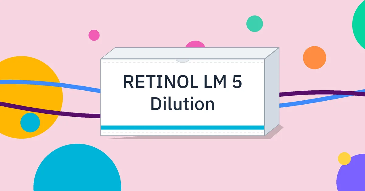 Symbolbild: Packung mit der Aufschrift RETINOL LM 5 Dilution (PZN 13047517) – Verfügbarkeit und Bezug in Apotheken in Frankfurt am Main