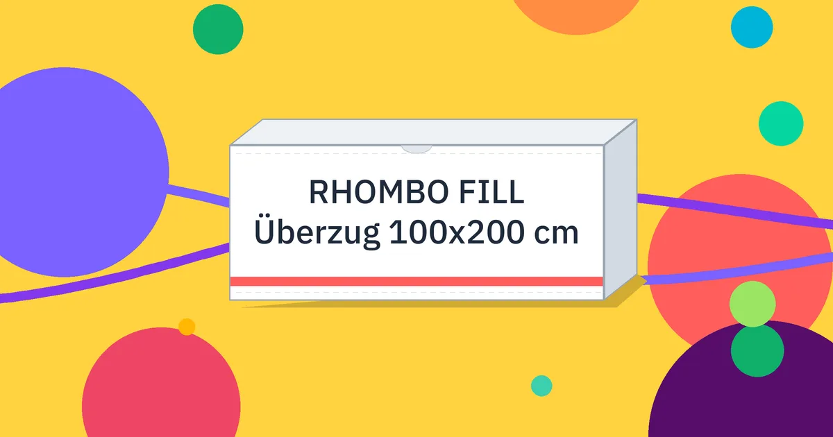 Symbolbild: Packung mit der Aufschrift RHOMBO FILL Überzug 100x200 cm (PZN 03947504) – Verfügbarkeit und Bezug in Apotheken in Frankfurt am Main