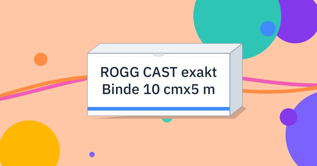 Symbolbild: Packung mit der Aufschrift ROGG CAST exakt Binde 10 cmx5 m (PZN 04049463) – Verfügbarkeit und Bezug in Apotheken in Frankfurt am Main