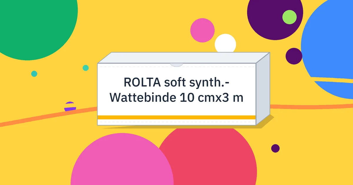 Symbolbild: Packung mit der Aufschrift ROLTA soft synth.-Wattebinde 10 cmx3 m (PZN 19900137) – Verfügbarkeit und Bezug in Apotheken in Frankfurt am Main