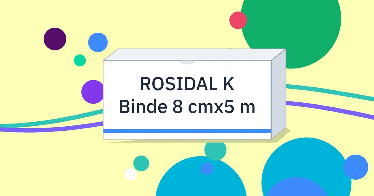 Symbolbild: Packung mit der Aufschrift ROSIDAL K Binde 8 cmx5 m (PZN 18736233) – Verfügbarkeit und Bezug in Apotheken in Frankfurt am Main