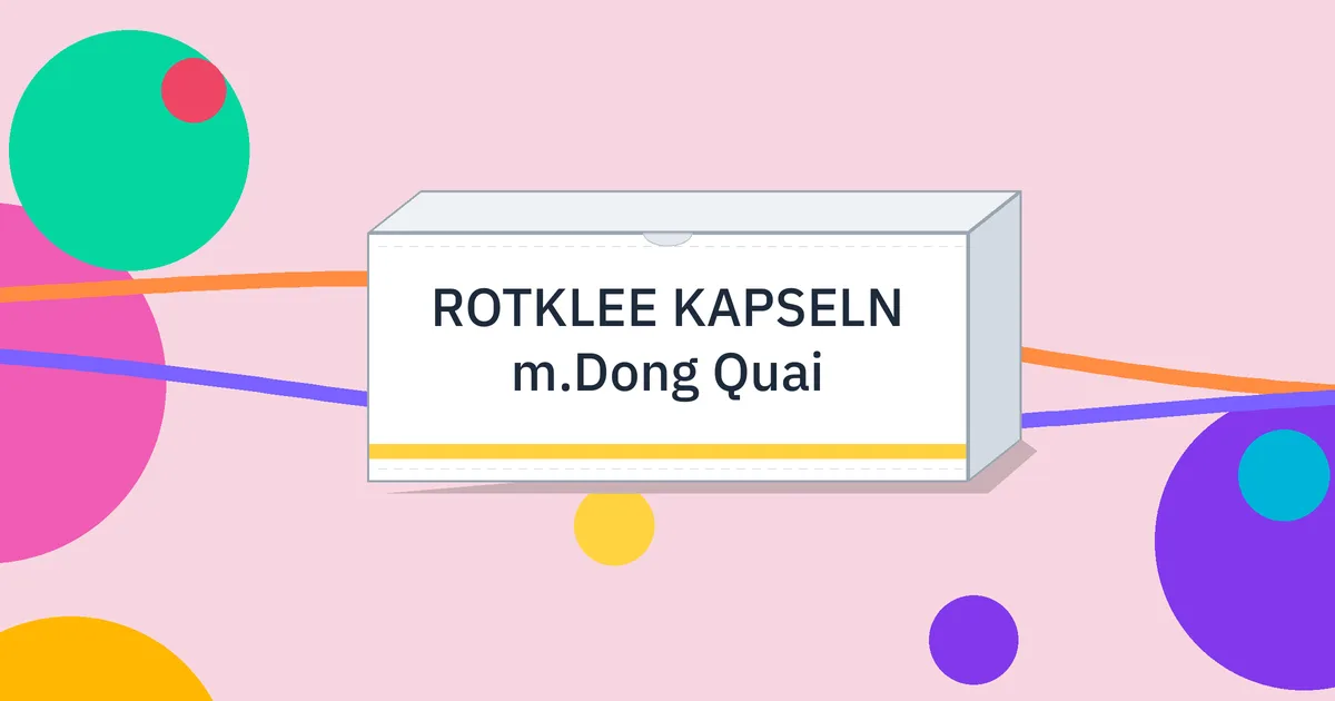 Symbolbild: Packung mit der Aufschrift ROTKLEE KAPSELN m.Dong Quai (PZN 03925684) – Verfügbarkeit und Bezug in Apotheken in Frankfurt am Main