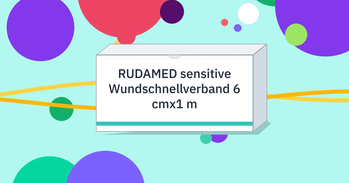 Symbolbild: Packung mit der Aufschrift RUDAMED sensitive Wundschnellverband 6 cmx1 m (PZN 07265523) – Verfügbarkeit und Bezug in Apotheken in Frankfurt am Main
