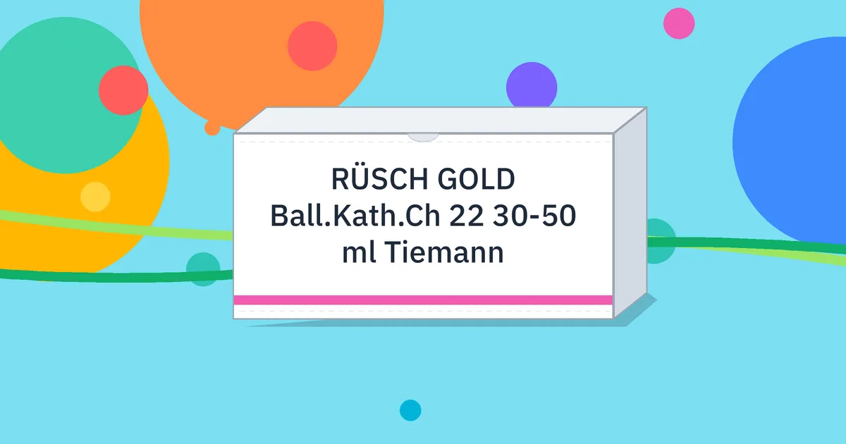 Symbolbild: Packung mit der Aufschrift RÜSCH GOLD Ball.Kath.Ch 22 30-50 ml Tiemann (PZN 03091641) – Verfügbarkeit und Bezug in Apotheken in Frankfurt am Main