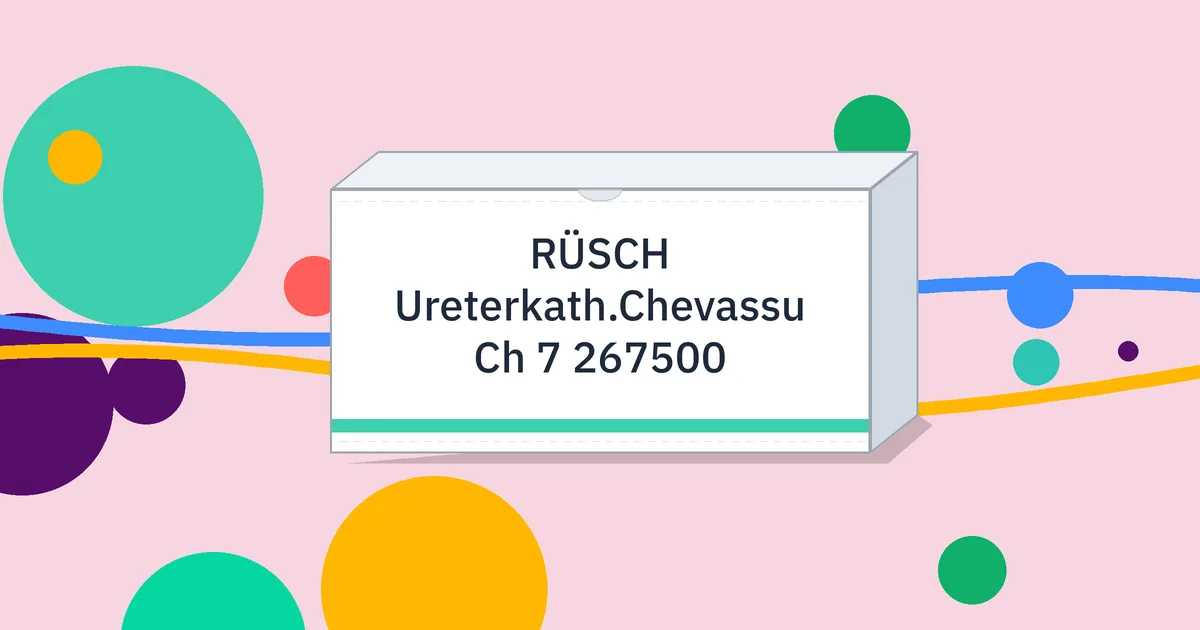 Symbolbild: Packung mit der Aufschrift RÜSCH Ureterkath.Chevassu Ch 7 267500 (PZN 07398750) – Verfügbarkeit und Bezug in Apotheken in Frankfurt am Main