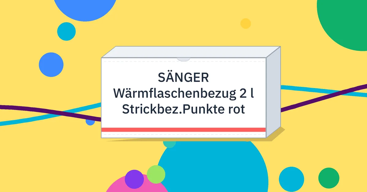 Symbolbild: Packung mit der Aufschrift SÄNGER Wärmflaschenbezug 2 l Strickbez.Punkte rot (PZN 00256981) – Verfügbarkeit und Bezug in Apotheken in Frankfurt am Main