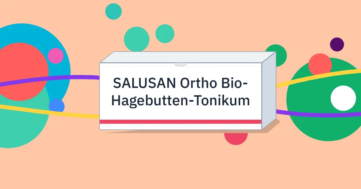 Symbolbild: Packung mit der Aufschrift SALUSAN Ortho Bio-Hagebutten-Tonikum (PZN 17526002) – Verfügbarkeit und Bezug in Apotheken in Frankfurt am Main