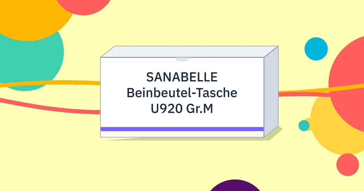 Symbolbild: Packung mit der Aufschrift SANABELLE Beinbeutel-Tasche U920 Gr.M (PZN 14160730) – Verfügbarkeit und Bezug in Apotheken in Frankfurt am Main