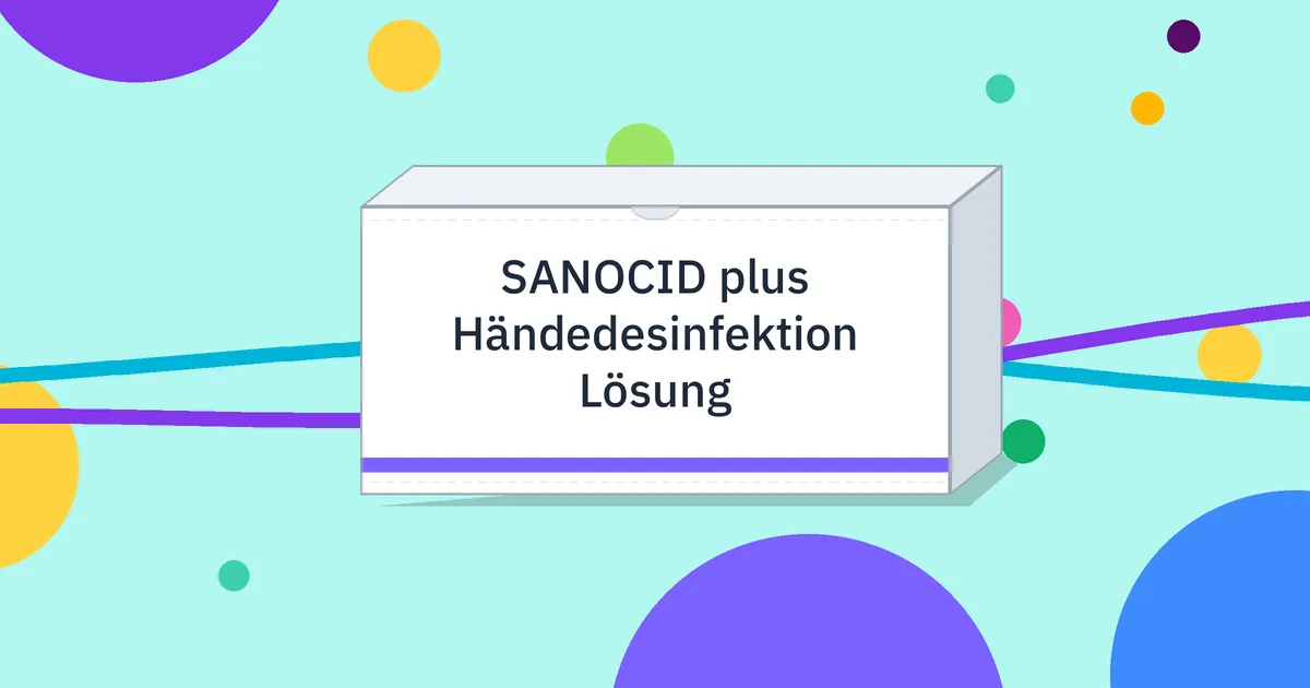 Symbolbild: Packung mit der Aufschrift SANOCID plus Händedesinfektion Lösung (PZN 08446787) – Verfügbarkeit und Bezug in Apotheken in Frankfurt am Main
