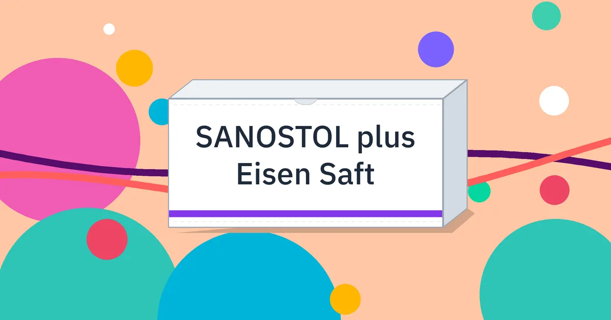 Symbolbild: Packung mit der Aufschrift SANOSTOL plus Eisen Saft (PZN 02471005) – Verfügbarkeit und Bezug in Apotheken in Frankfurt am Main
