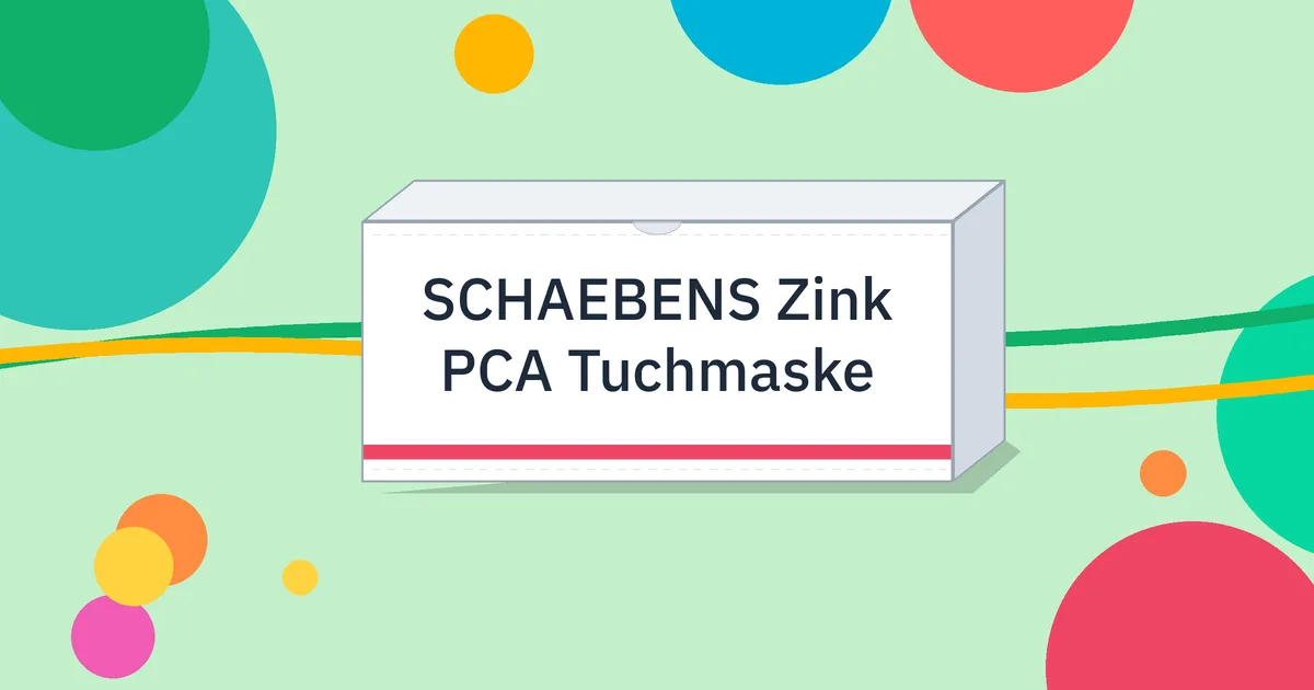 Symbolbild: Packung mit der Aufschrift SCHAEBENS Zink PCA Tuchmaske (PZN 20589437) – Verfügbarkeit und Bezug in Apotheken in Frankfurt am Main