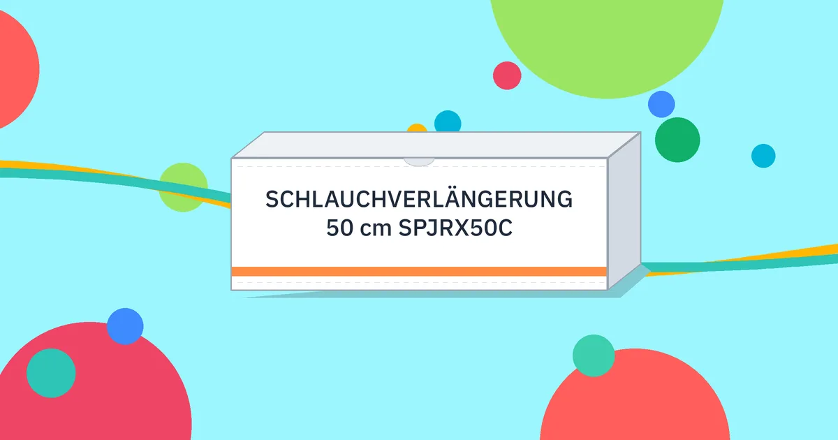 Symbolbild: Packung mit der Aufschrift SCHLAUCHVERLÄNGERUNG 50 cm SPJRX50C (PZN 18767446) – Verfügbarkeit und Bezug in Apotheken in Frankfurt am Main